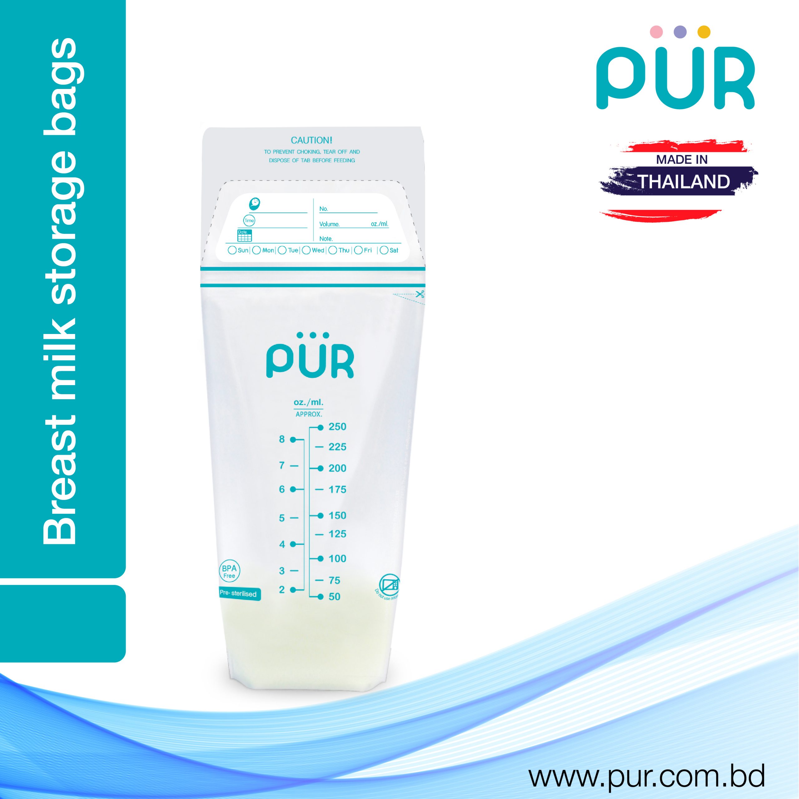 Pur Breast milk storage bags – 50 bags (6204) - ToguMogu