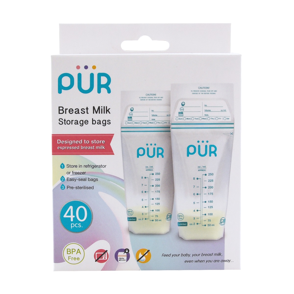 Pur Breast milk storage bags – 40 bags (6202) - ToguMogu
